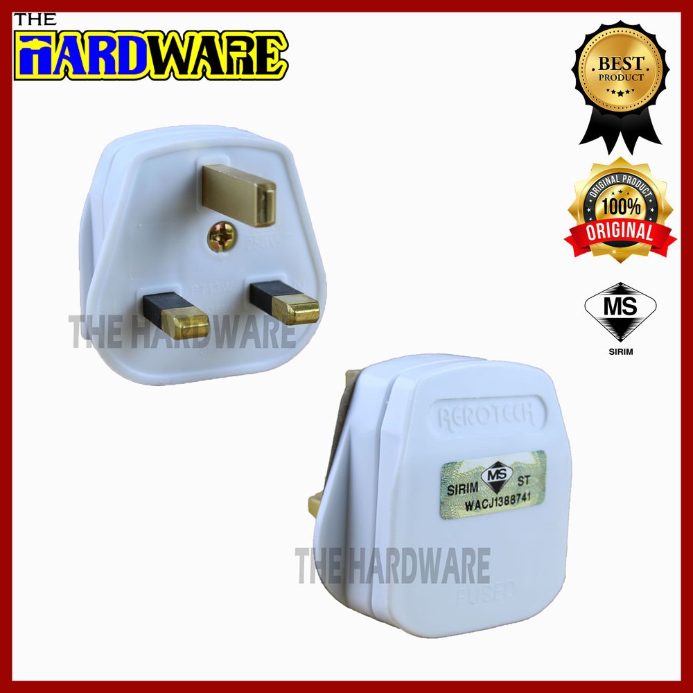 Aerotech 13A 250V White Plug Top HIGH IMPACT Super Safe Plugs Sirim ...