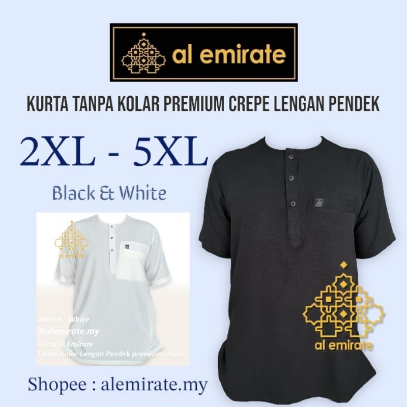 PROMO 3 FOR RM 100 * 2XL - 5XL, WHITE & BLACK PLUS SIZE KURTA LELAKI LENGAN PENDEK TELUK BELANGA ...