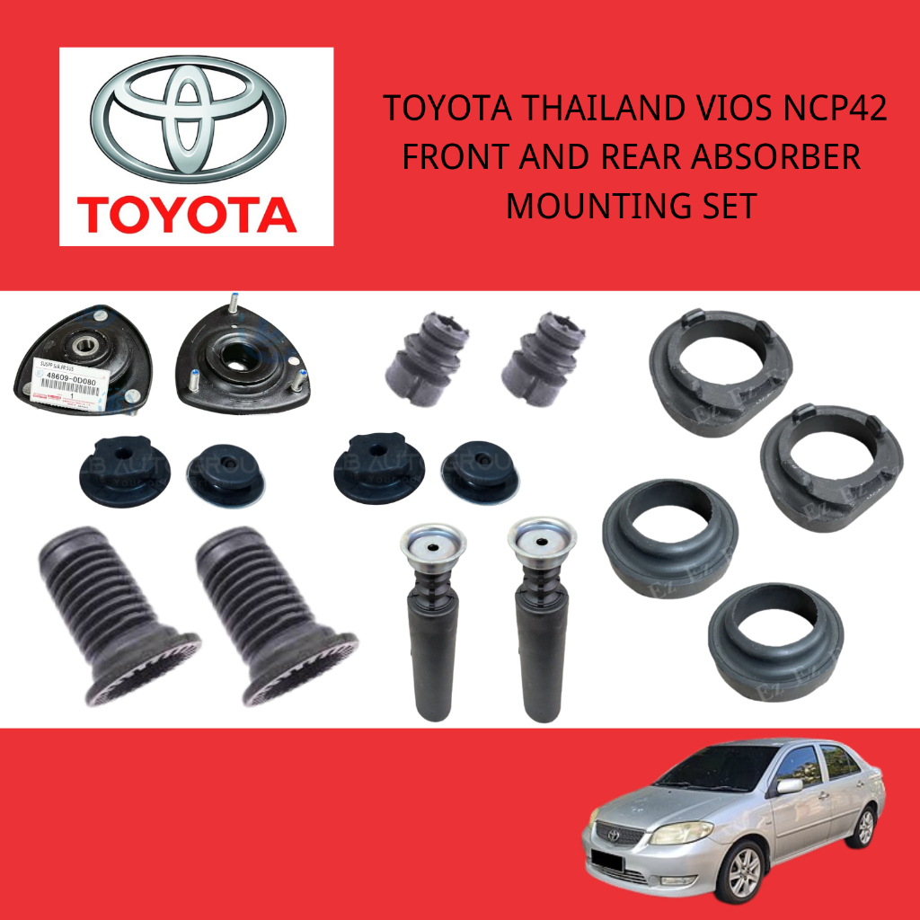 TOYOTA VIOS NCP42 Depan & Belakang ABSORBER MOUNTING COBER BUSH AND ...