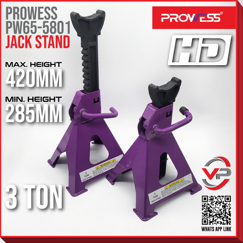 PROWESS PW65-5801 HEAVY DUTY 3 TON JACK STAND WITH SAFETY LOCK JACK ...