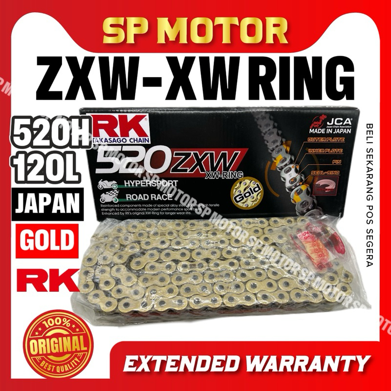 RK Takasago Chain 520 / 525 ZXW Ring Gold Chain 120L Made IN Japan ...