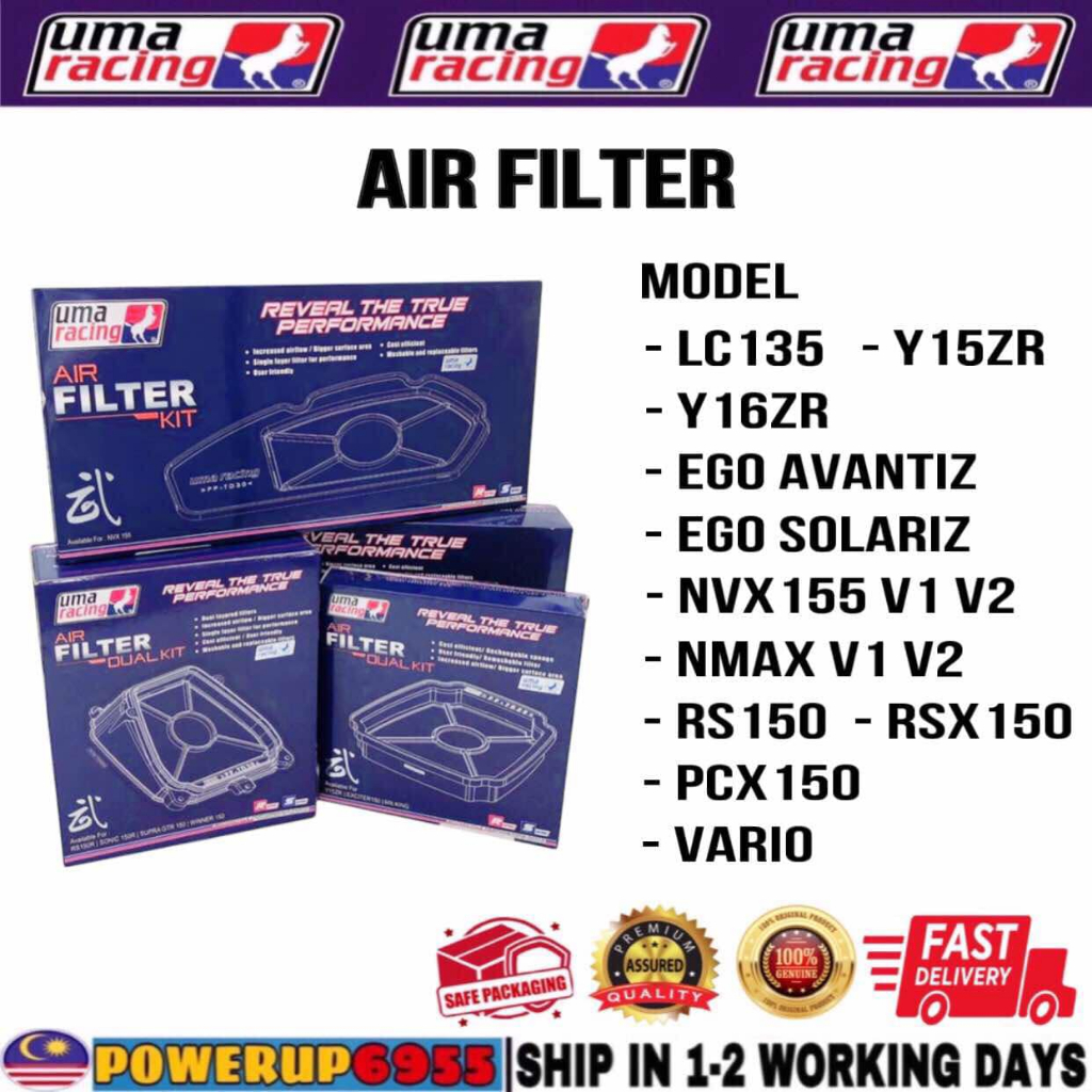 UMA RACING AIR FILTER LC135 Y15ZR Y15 Y16ZR Y16 NVX NMAX V1 V2 RS150 ...