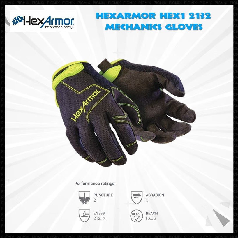 HEXARMOR Hex1 2132 Mechanics Gloves, High Dexterity, Touch Screen Compatible (Ready Stock ...