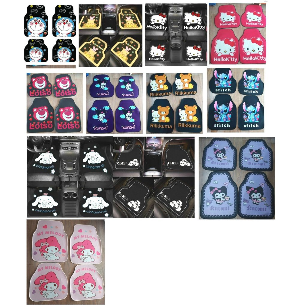 winnie panda doraemon hello kitty cinnamaroll minnie Suede Car mat mats ...