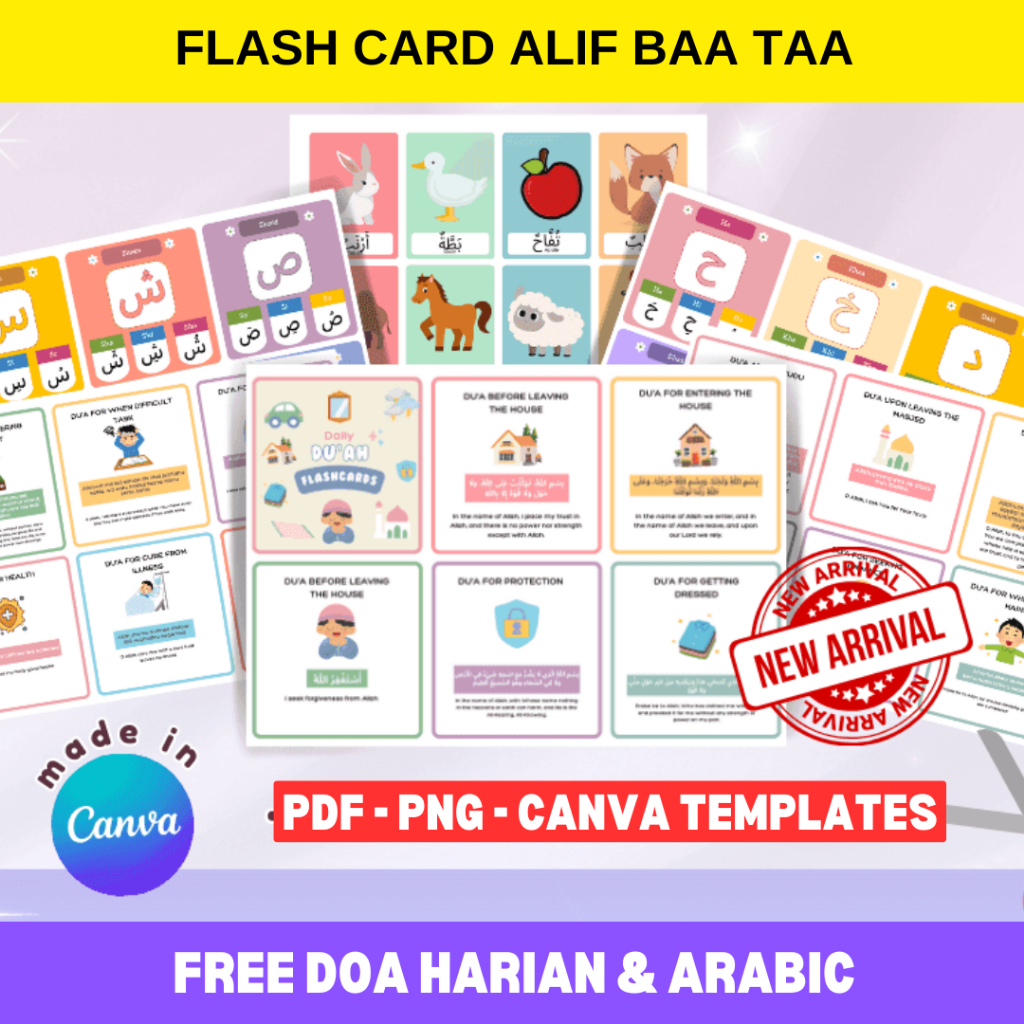 Flashcard Alif Ba Ta Belajar Jawi | Kad imbas Huruf Hijaiyah Alif Ba Ta ...