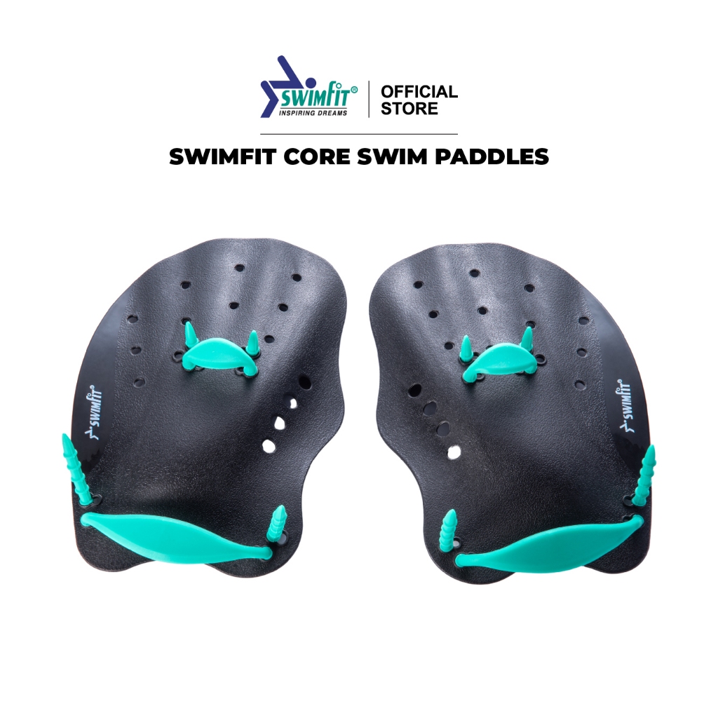 SWIMFIT Core Hand Paddles for Swimming Training (Black/Green) | Sirip ...