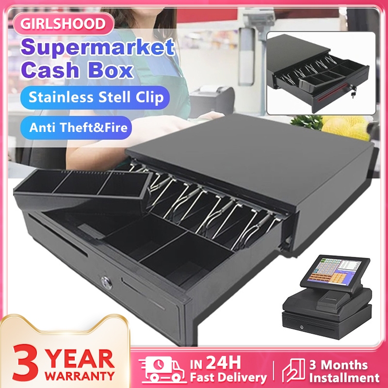 Cash Drawer Box Cashier Machine Multifunction Compartment Tray Security ...