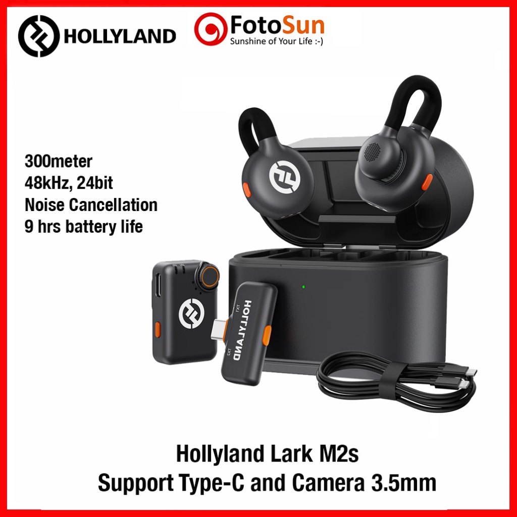 Hollyland Lark M2s wireless mic Combo (type-c + 3.5mm camera jack ...