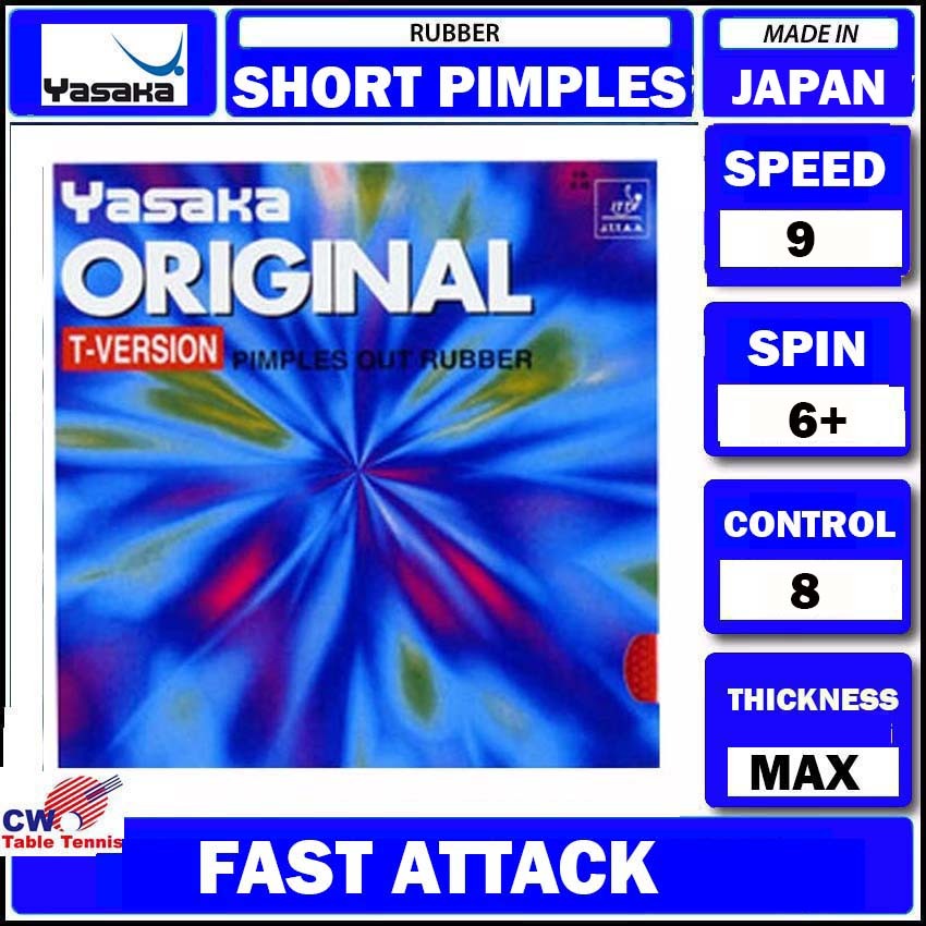 YASAKA ORIGINAL T-VERSION Short Pimples Table Tennis Rubber Sheet Ping Pong Getah Fast Attack ...
