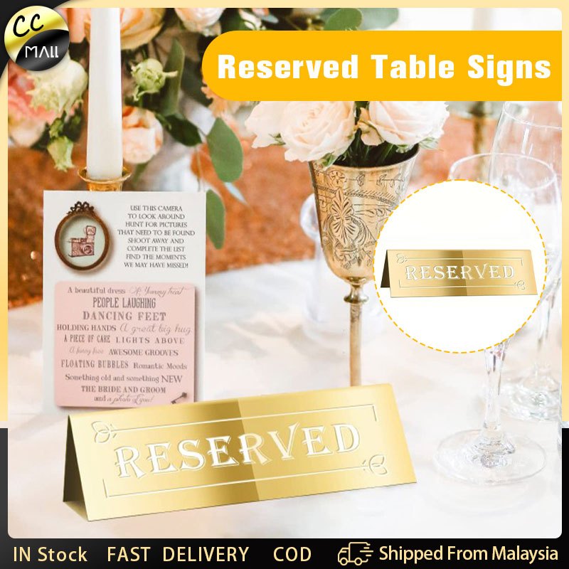 5Pcs Reserved Sign Restaurant laser engrave Table Sign Engrave Reserved ...