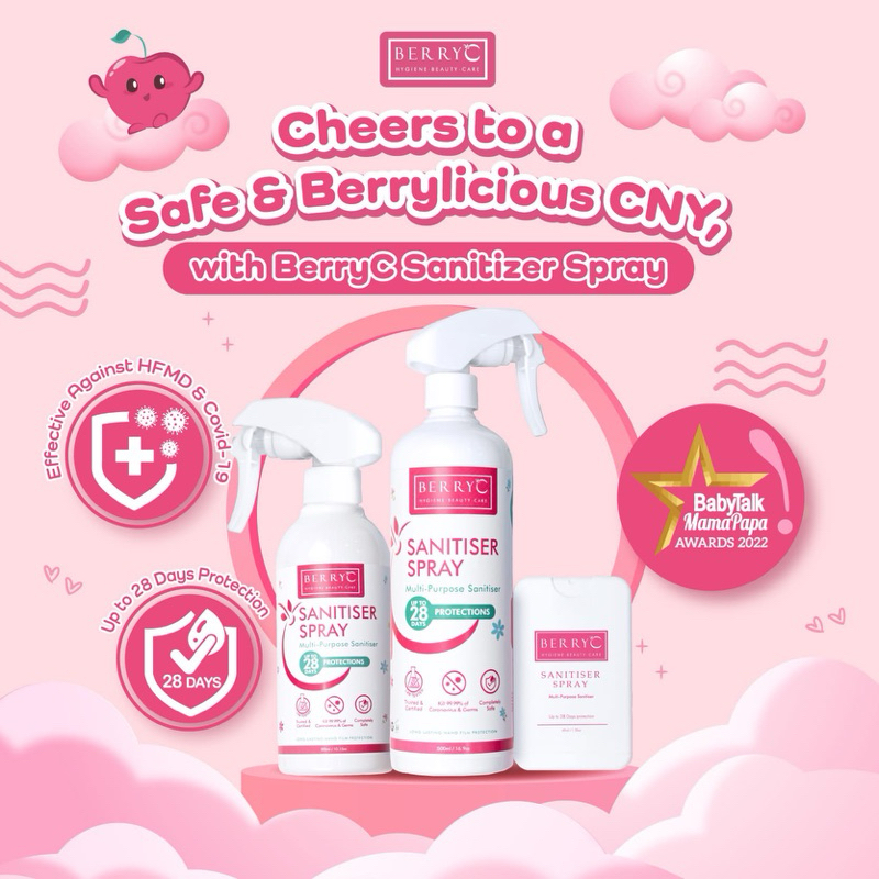 Berry C Sanitizer Spray Alcohol-Free Sanitiser/ Insect Repellent Spray ...