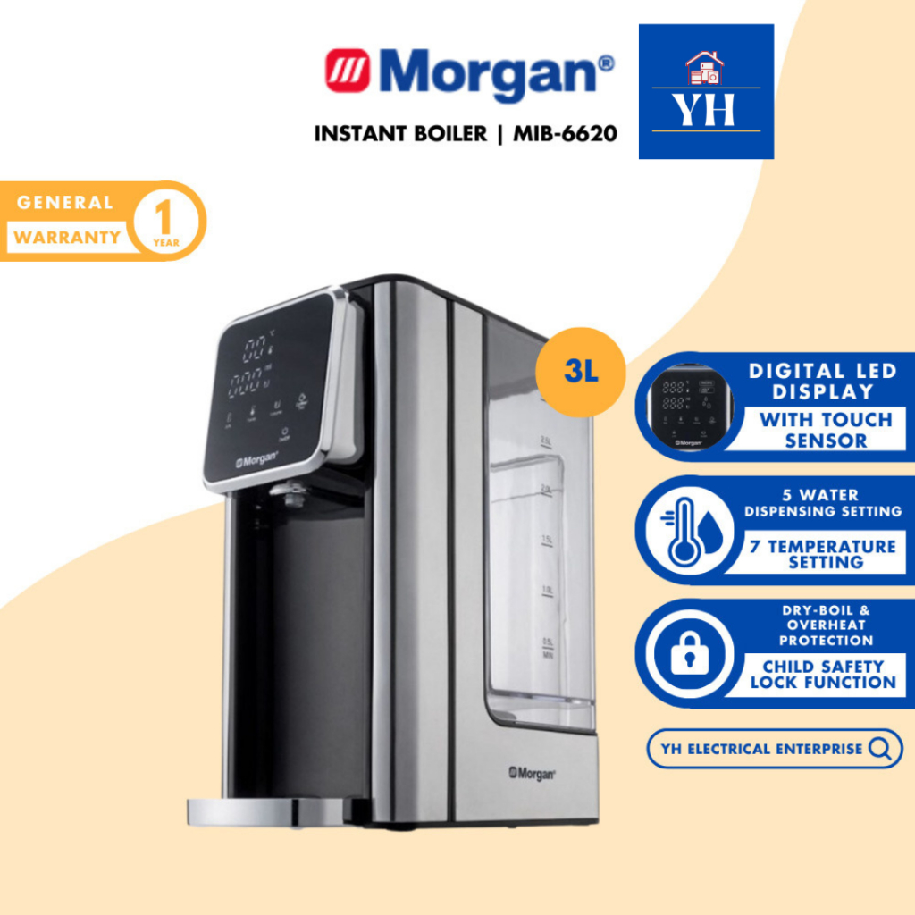 Morgan 3L Instant Water Boiler Dispenser with Removable Water Tank ...