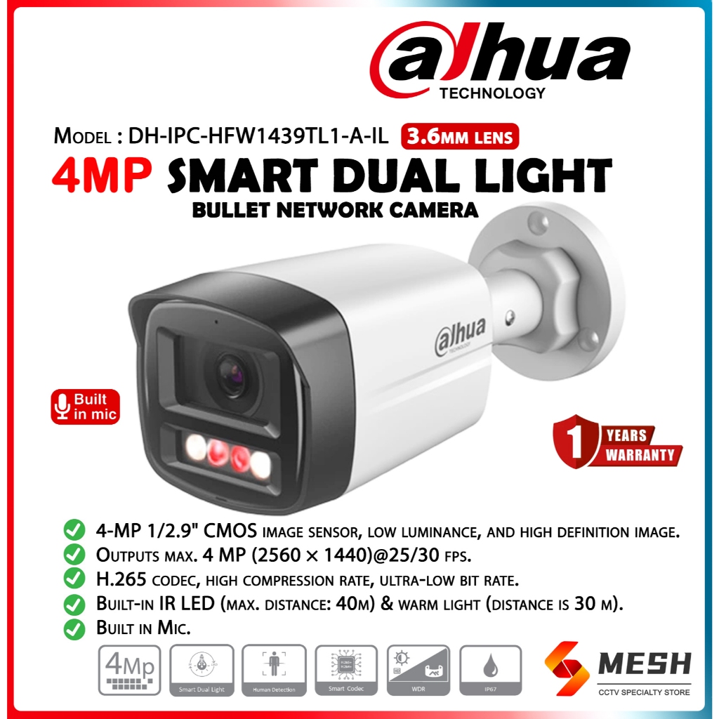 Dahua 4MP IP POE CAMERA DOME IPPOE NETWORK record voice DH-IPC ...