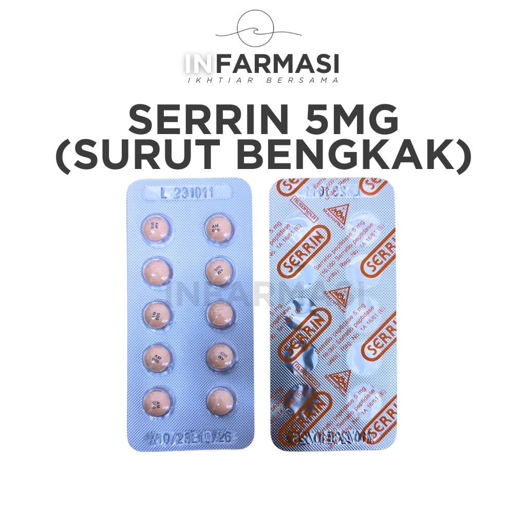 Serrin Serratiopeptidase 5mg Tablet 10's (Strip) | Ubat Surut dan ...