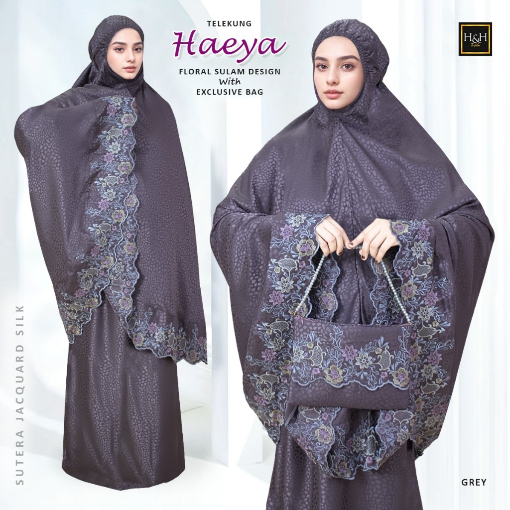 🔥 New Arrival 2025 🔥 Telekung HAEYA Floral sulam design with exclusive ...