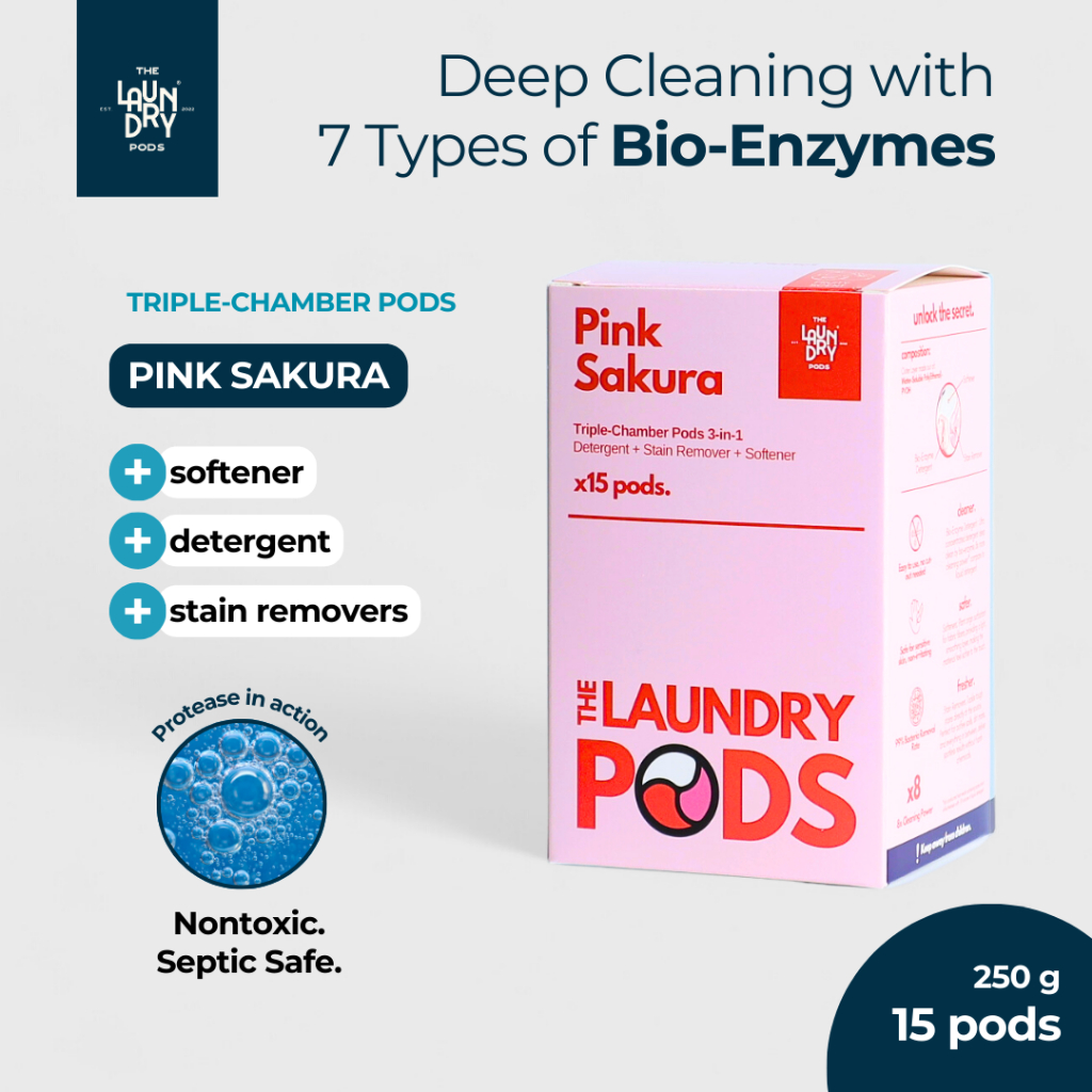 THE LAUNDRY PODS Triple-Chamber Laundry Capsules With Bio-Enzymes ...