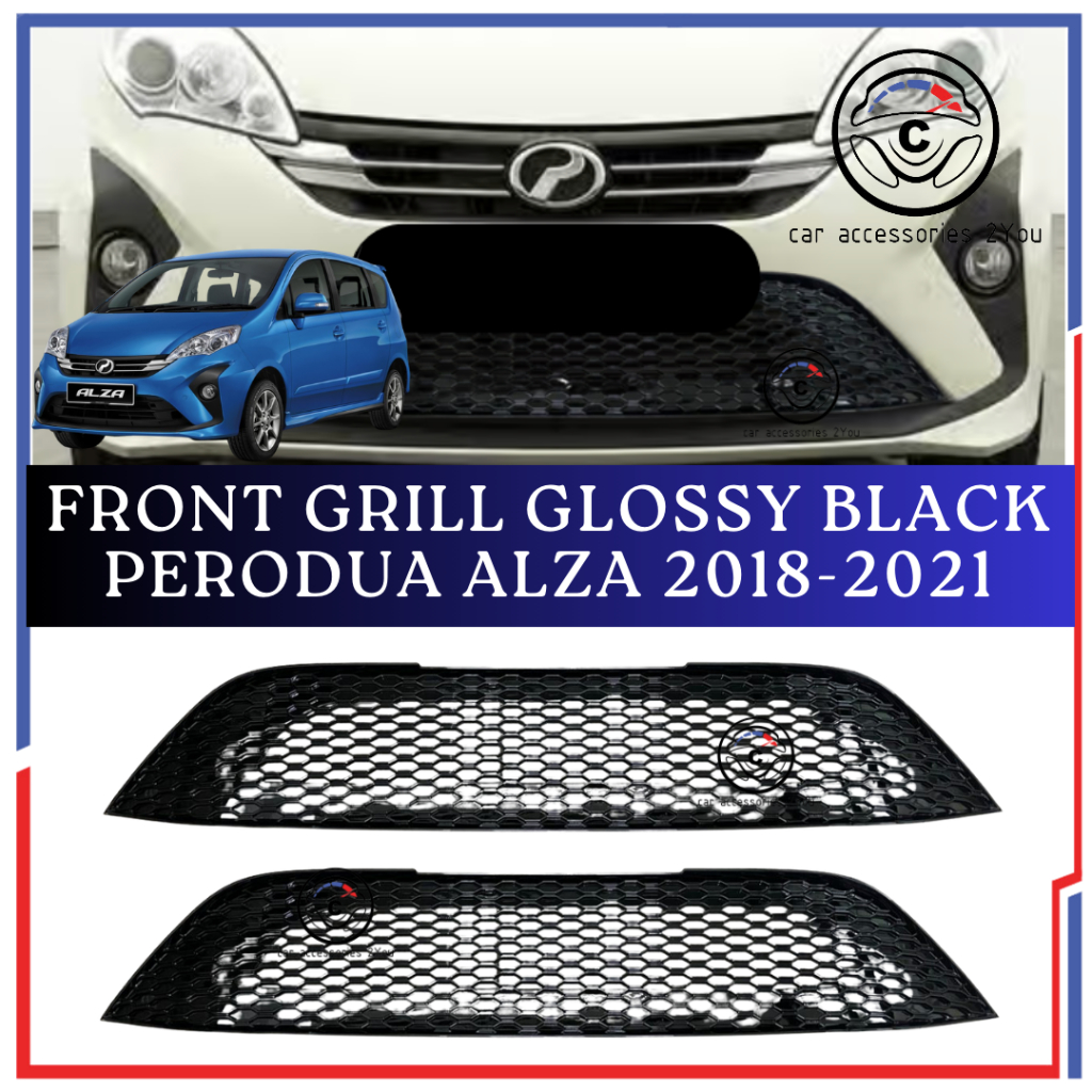 Perodua Alza 2018-2021 Front Bottom Grill Glossy Black Grilled Plug And ...