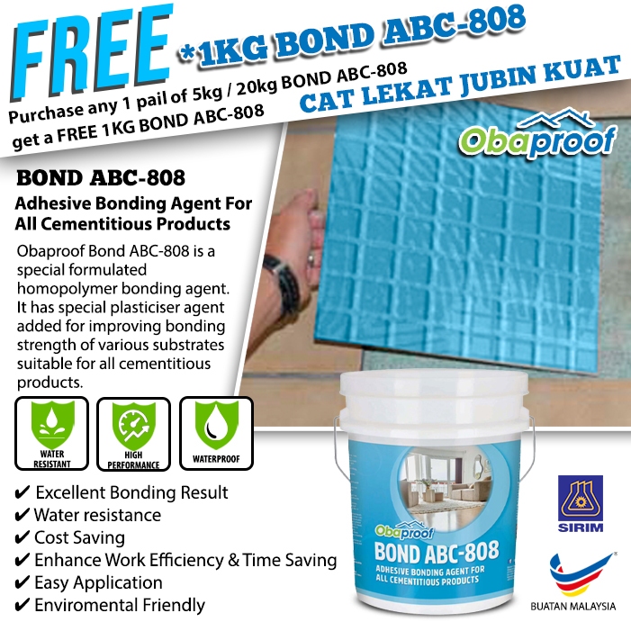 OBAPROOF 20KG BOND ABC-808 ADHESIVE BONDING AGENT FOR ALL CEMENTITIOUS ...