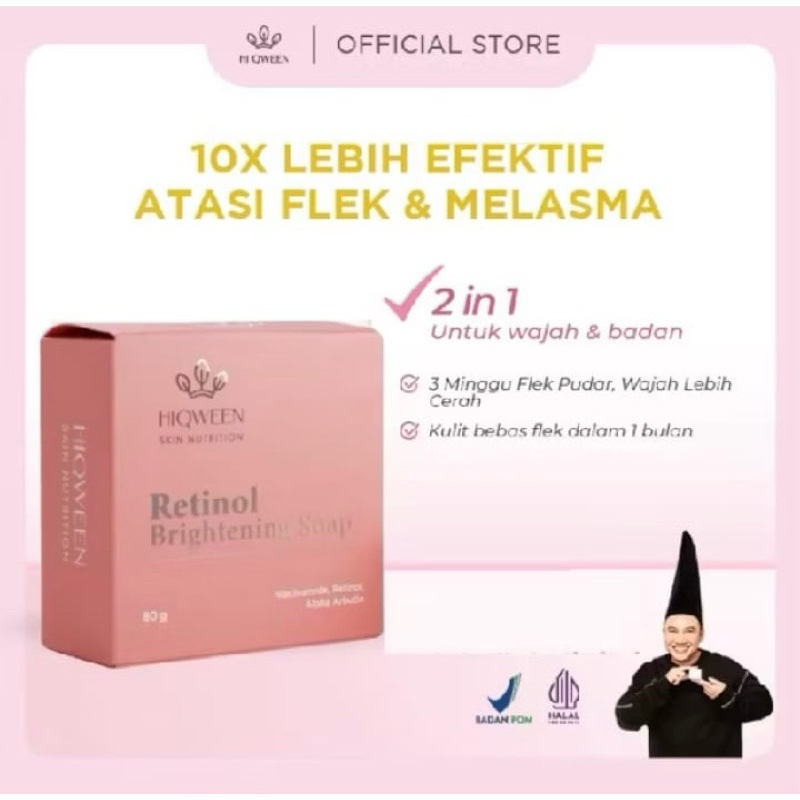 Hiqween Retinol Brightening Soap 80gr Facial wash Body wash | Shopee ...