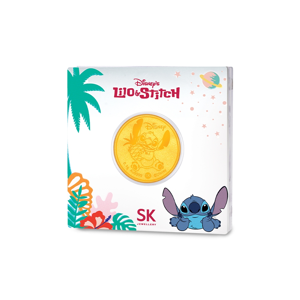 SK Jewellery (0.1G) Disney’s Lilo & Stitch 999 Pure Gold Coin | Shopee ...