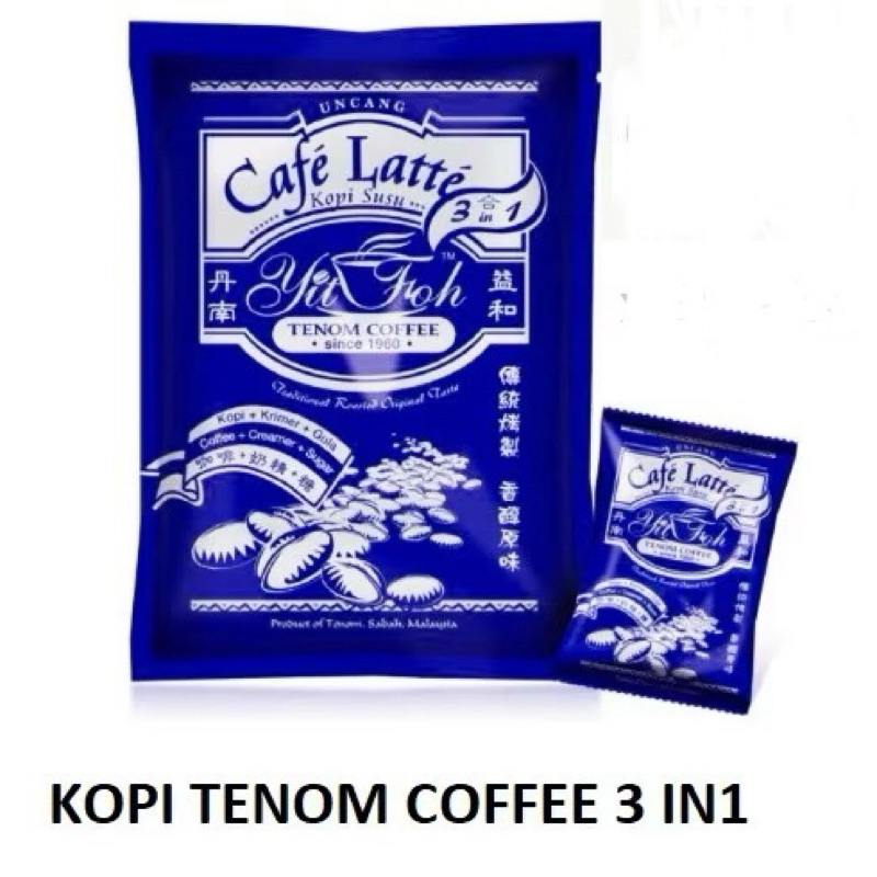 Tenom Yit Foh Café Latte Kopi Susu 3 in 1 - Single Pack (1 Sachets ...