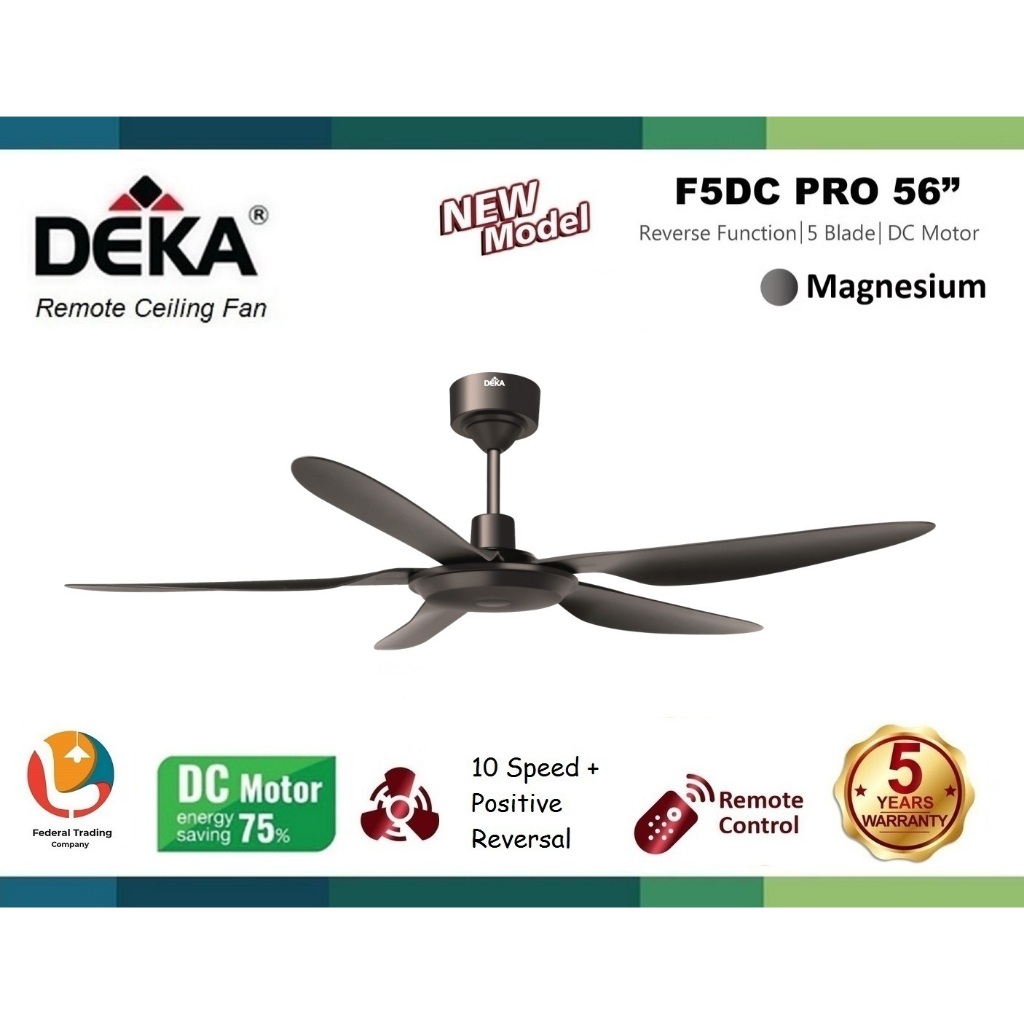 DEKA F5DC Pro Remote Ceiling Fan 10 Speed DC Motor 56'' Kipas Siling ...