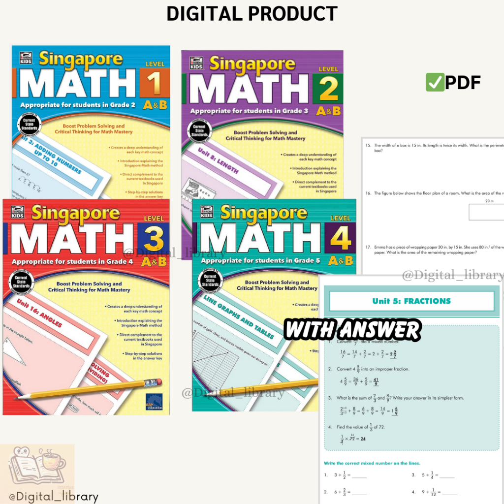 Singapore Math Level 1-4 (Singapore Math Level 1, Level 2, Level 3 ...