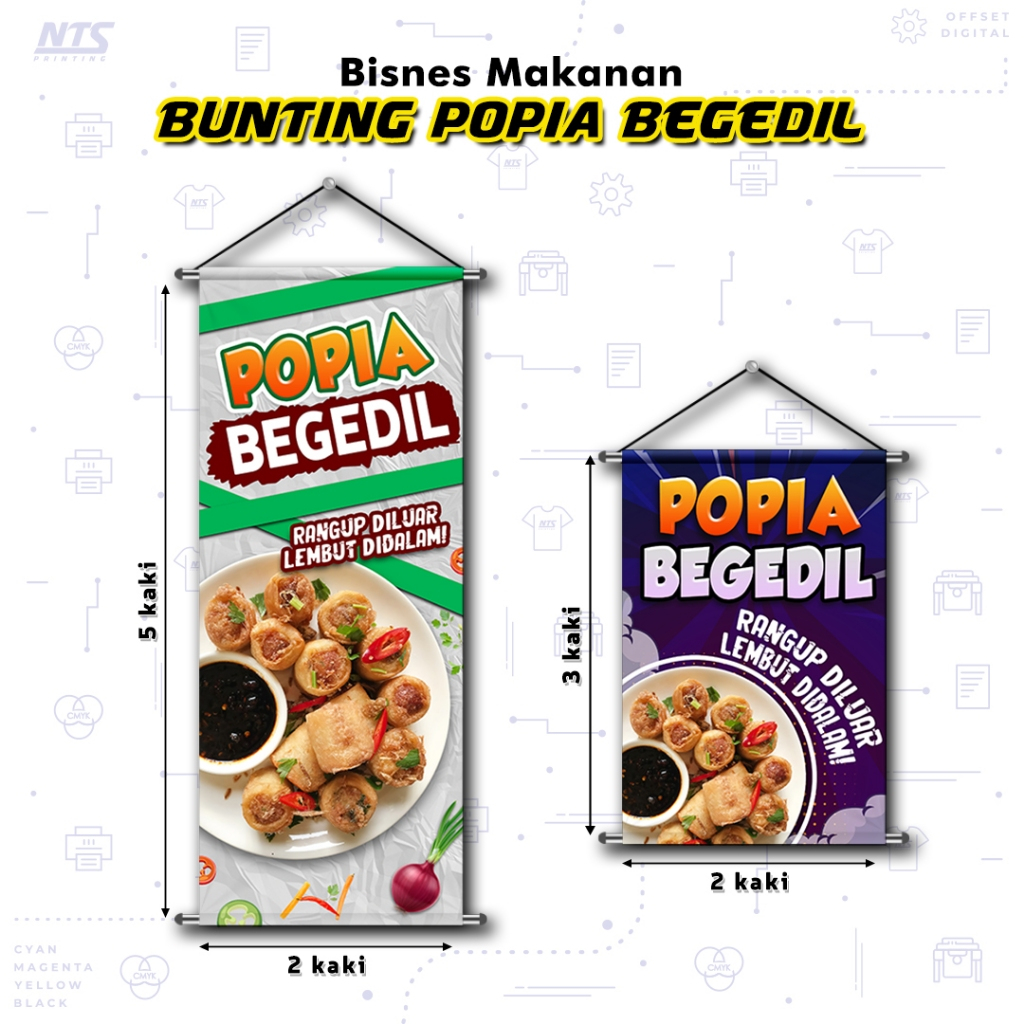 🔥READY DESIGN🔥 Bunting Popia Begedil - Tebal / Kalis Air / Lasak ...