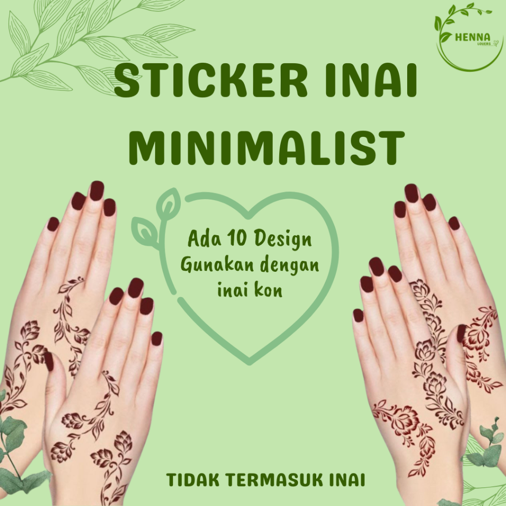 Stiker Inai Minimalis Sepasang Tangan Henna Sticker Stencil minimalist ...