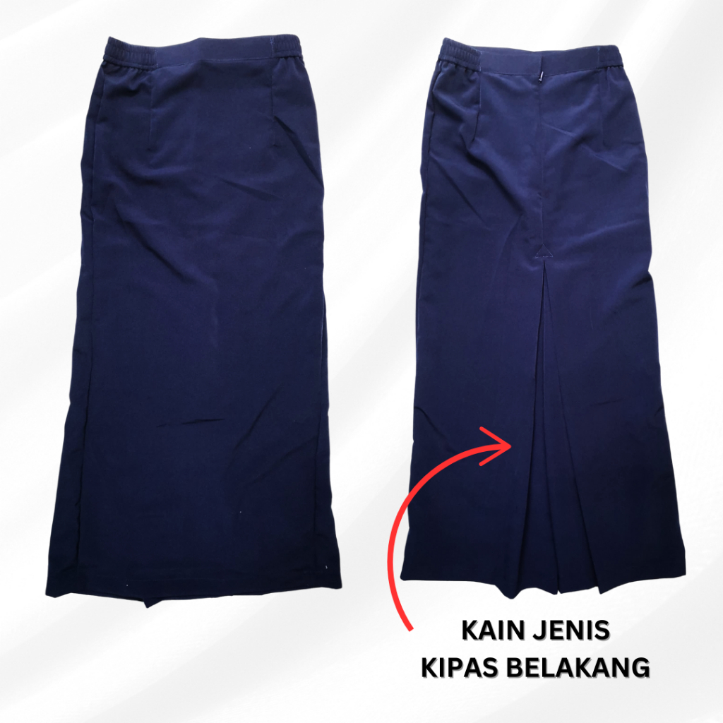 [UNITYCORE] KAIN BIRU GELAP KIPAS BELKANG MATERIAL KAIN LICIN READY ...