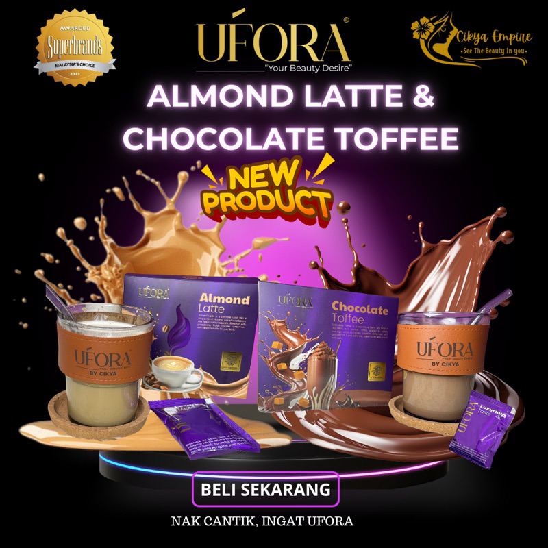 Minuman Ufora Chocolate toffee & Almond Latte (New) | Shopee Malaysia