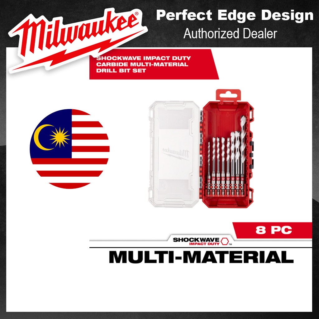 🇲🇾 100% Original MILWAUKEE Multi Material Drill Bit Set (8pcs) [4932 ...