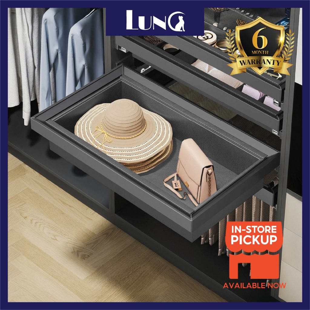 Aluminum Alloy and Leather Pull Out Storage Basket Large Capacity ...