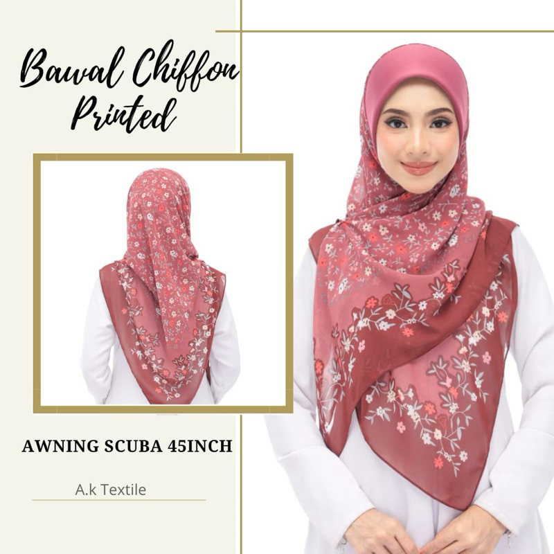 Tudung Sarung Bawal Instant Lazy Corak Awning Scuba Anti Kedut - Bidang ...