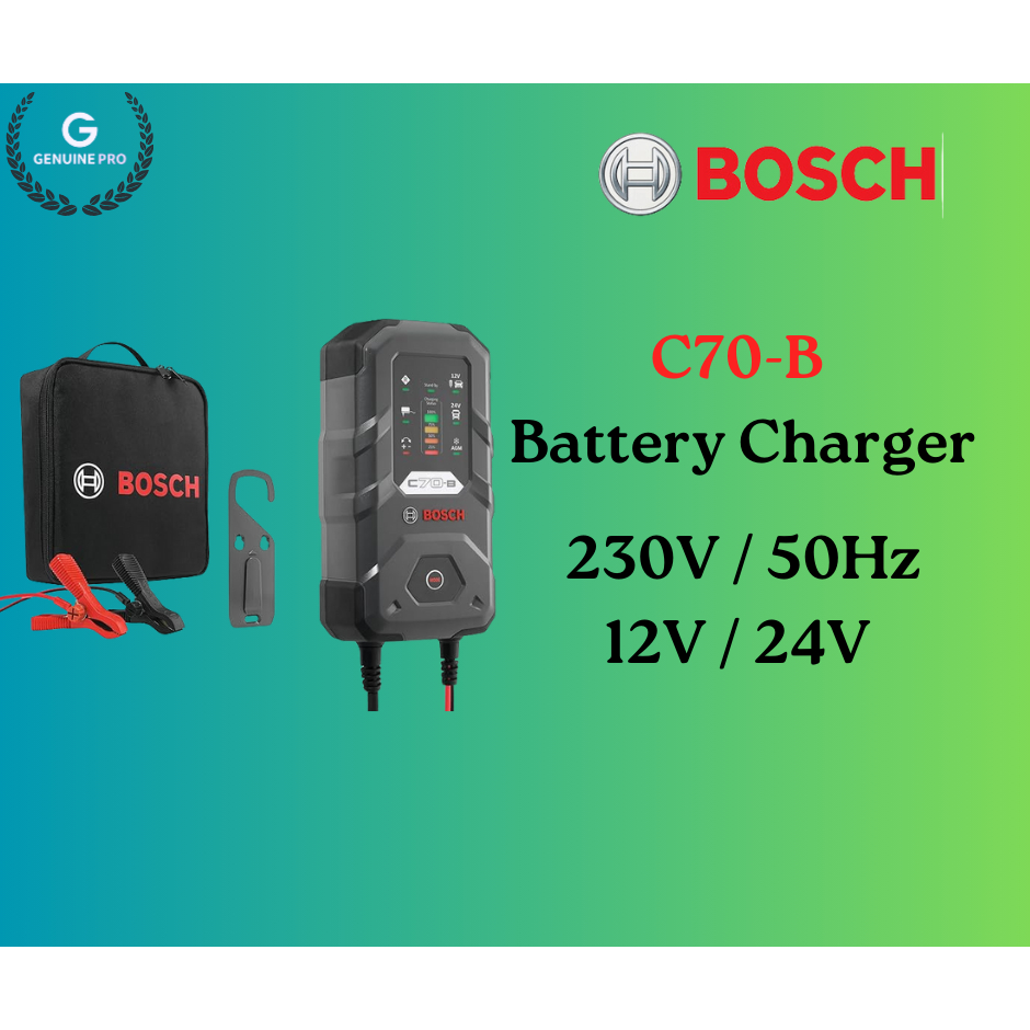 READY STOCK - BOSCH 12V/24V C70-B Lead Acid Battery Charger for Cars ...