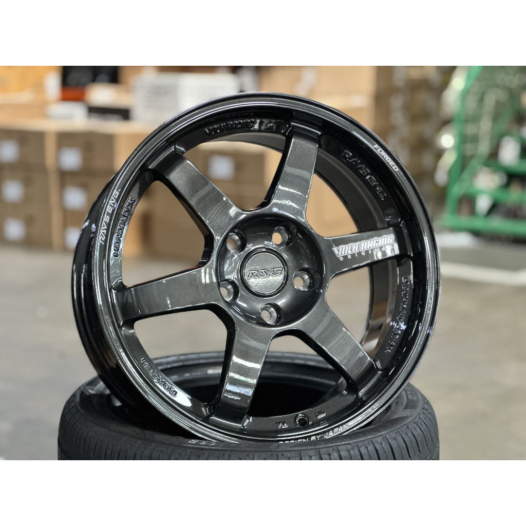 NEW 17X8J AOW TE37 Rim (set of 4) Dark Gunmetal 5X114.3 for Civic Camry ...