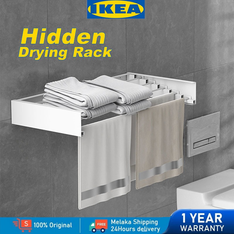 IKEA Invisible towel rack Laundry Clothes Drying Rack Foldable ...
