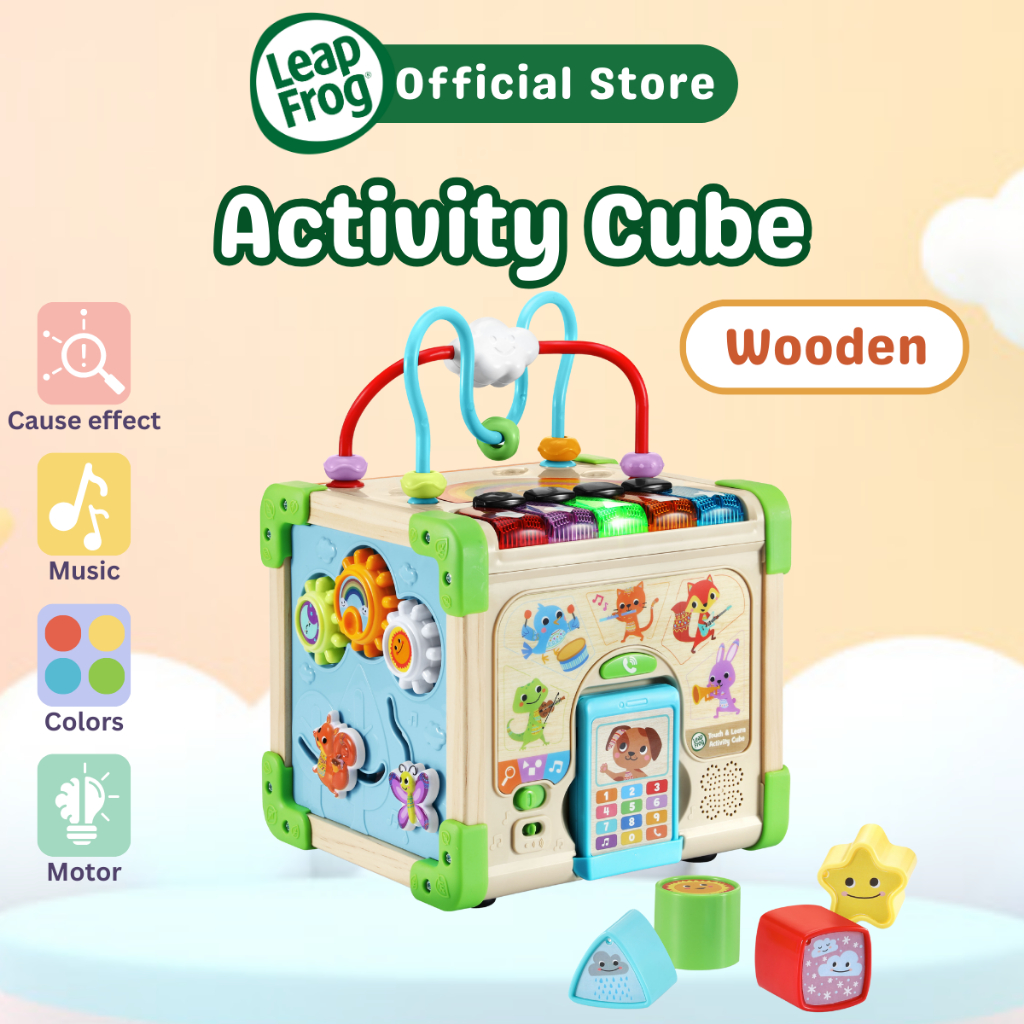LeapFrog Touch & Learn Wooden Activity Cube | Shopee Malaysia