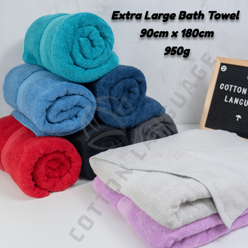 Lebih Besar Tuala Mandi Besar 90cm x 180cm 950g - 100% Kapas Hotel Spa ...
