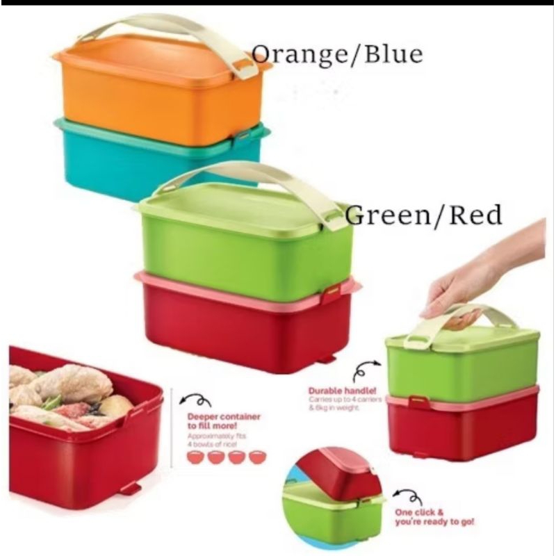 TUPPERWARE CLICK TO GO(2) 900ML / 1.5L ( Set A or Set B) | Shopee Malaysia
