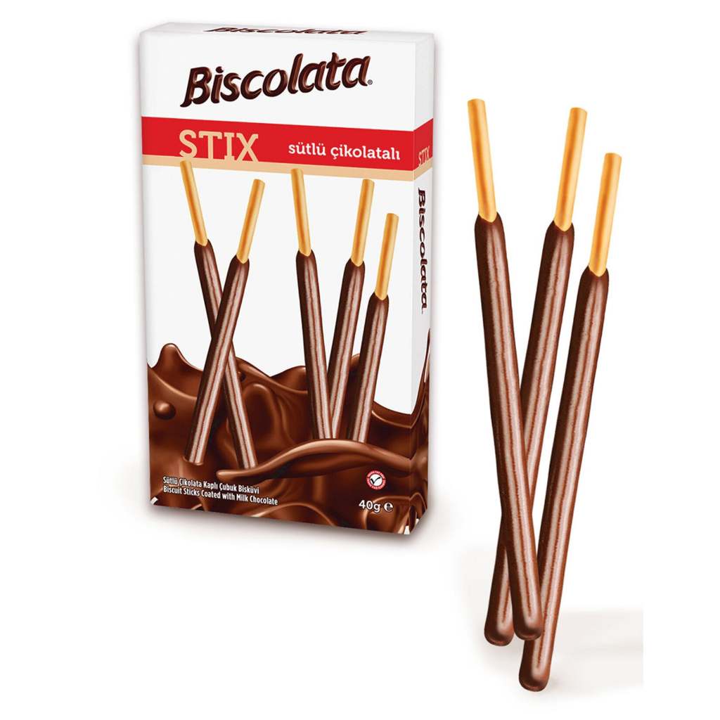 BISCOLATA STIX , BISCUIT STICKS COATED WITH MILK CHOCOLATE 40G {1BOX ...