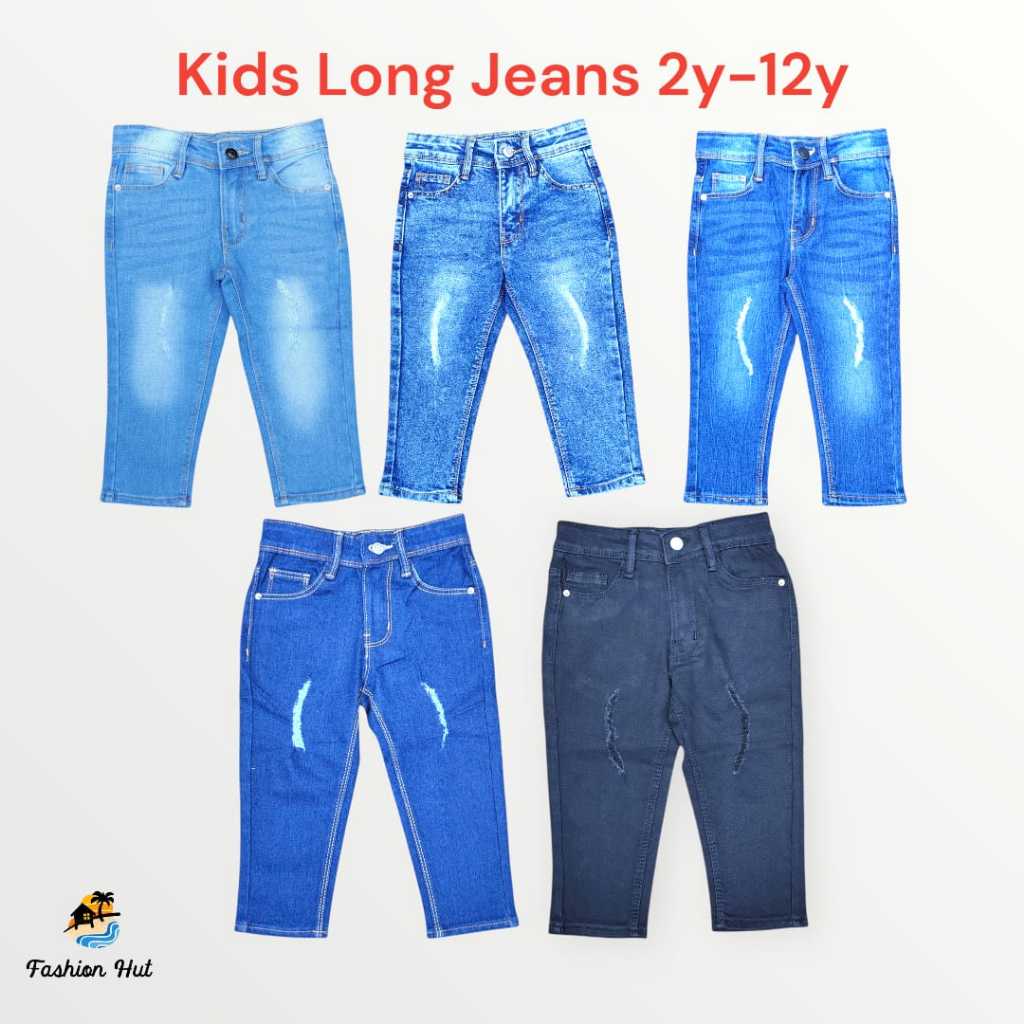 🔥Kids Seluar Jeans Panjang kanak kanak (2y-12y) Unisex Koyak Design Ready Stock🔥👦🧓 | Shopee Malaysia