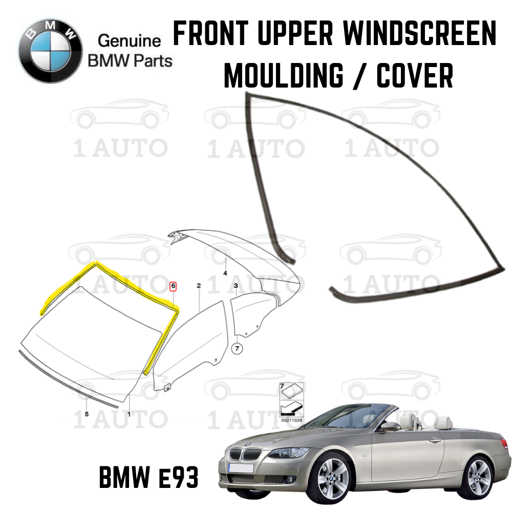 [ORIGINAL BMW PART] BMW E93 FRONT UPPER WINDSCREEN RUBBER MOULDING ...
