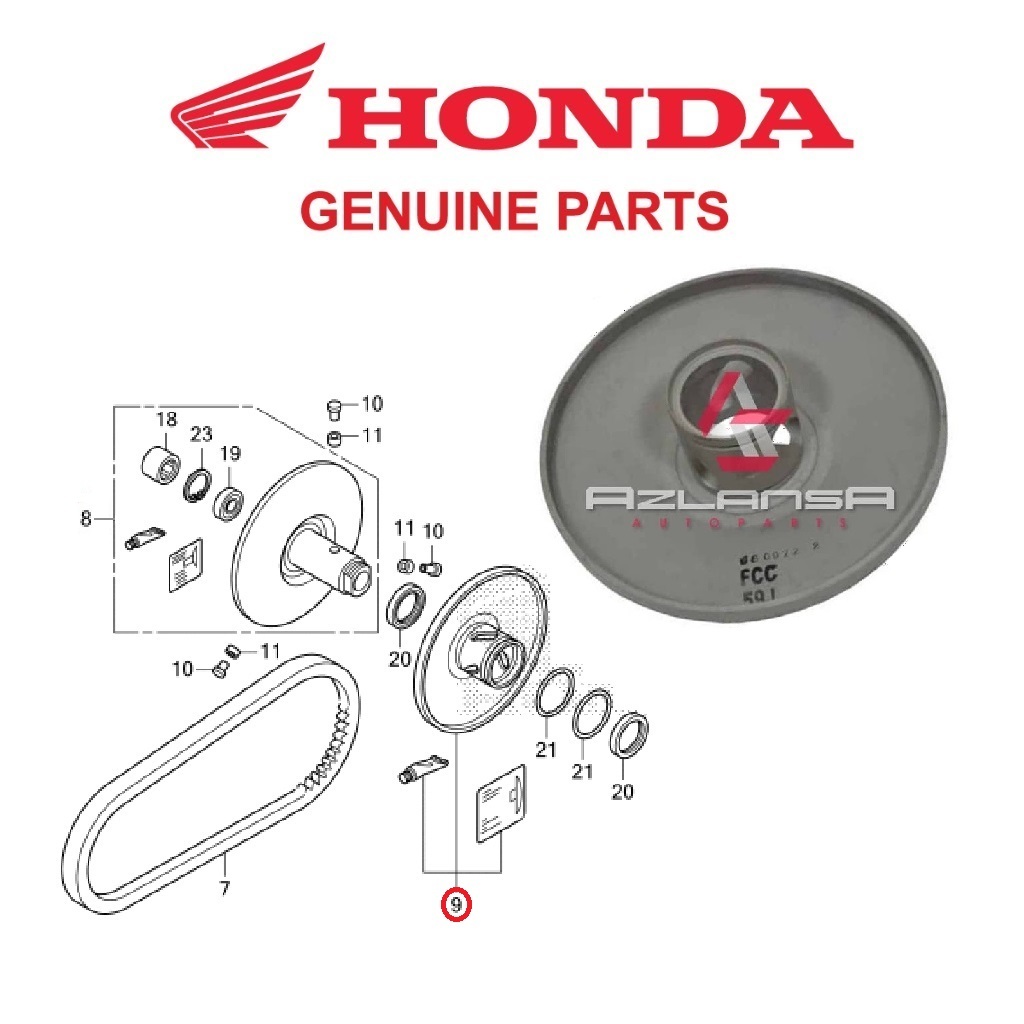 Face Set Movable Driven ( 23224-K59-A70 ) Vario 150 💯 Honda Original ...