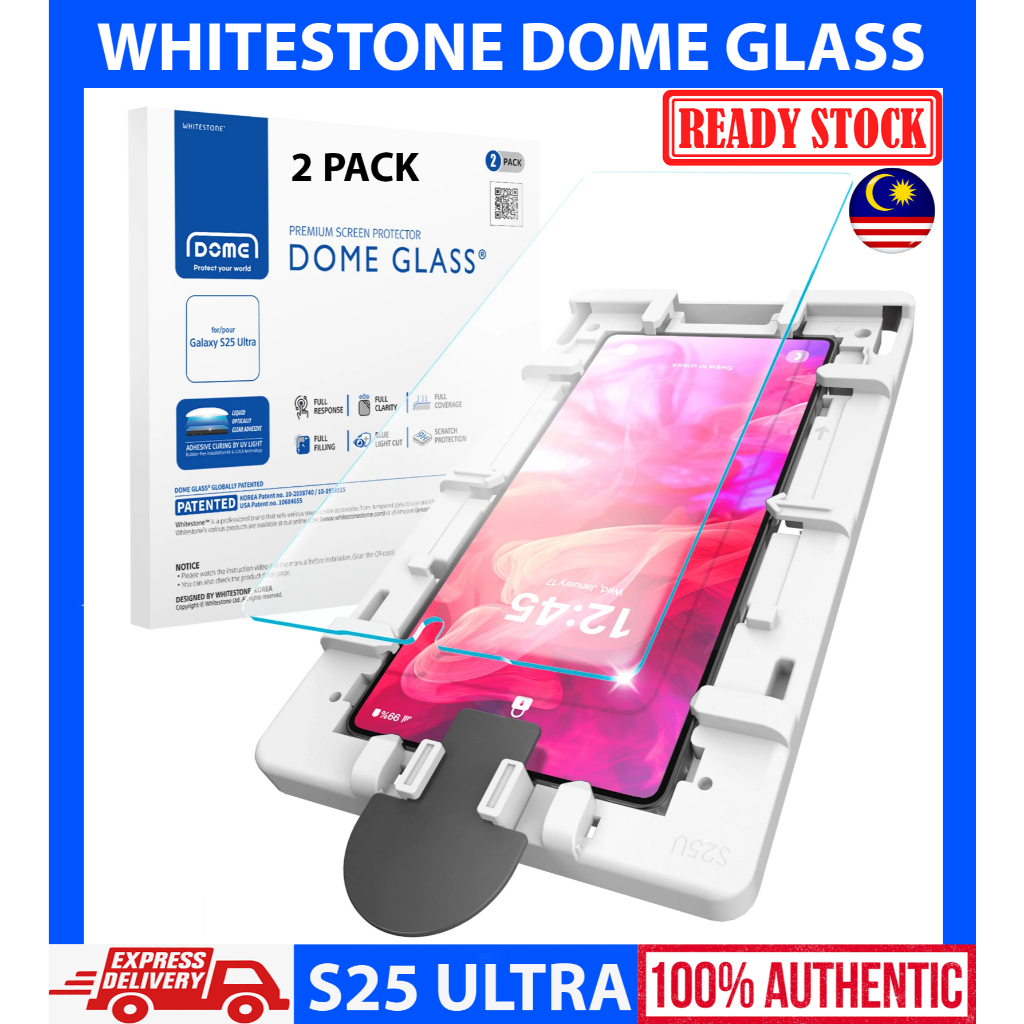 Whitestone Dome Tempered Glass Screen Protector for Samsung Galaxy S25 ...