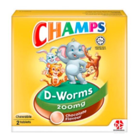 Champs D-Worms 200mg Tablets (Exp : Jun 2028) | Shopee Malaysia