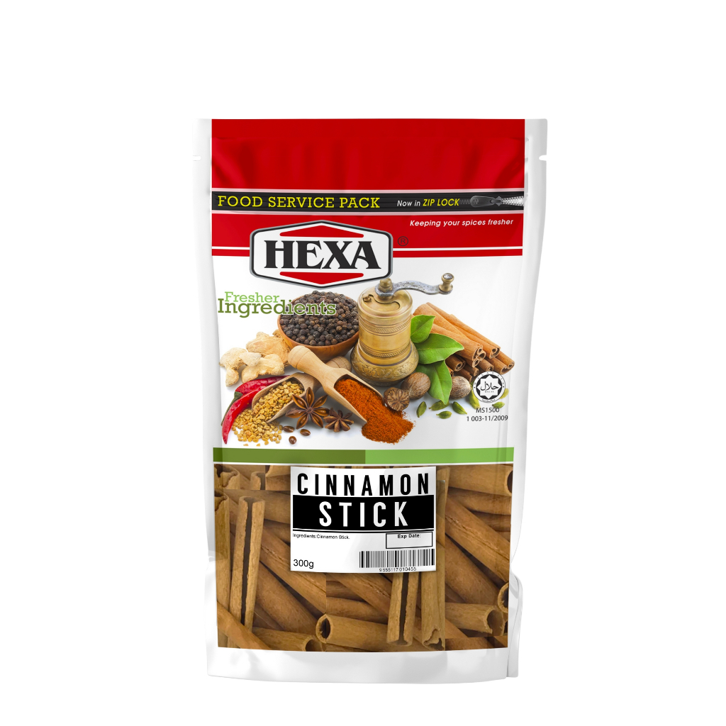 HEXA HALAL Indonesia Cassia Cinnamon Stick 300gm Food Service Packaging ...