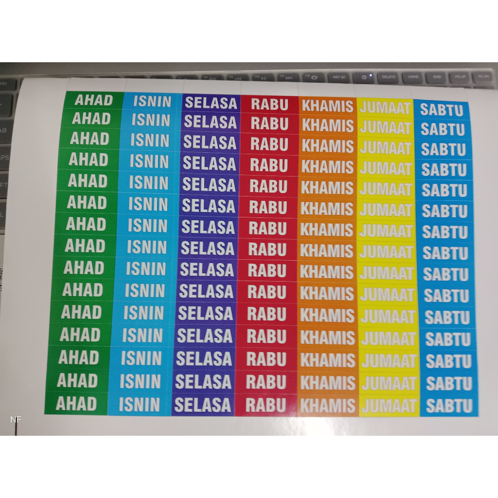 (promosi produk baru) Stiker Label 7 Hari Buku Sekolah (15 set stiker ...