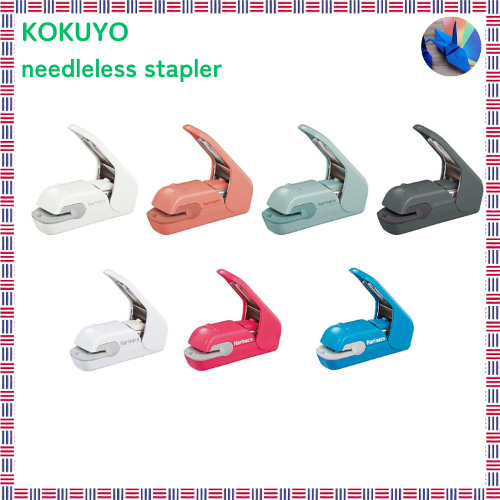 Kokuyo Stapler, hole-less, needle-less stapler, Harinax Press Pale ...