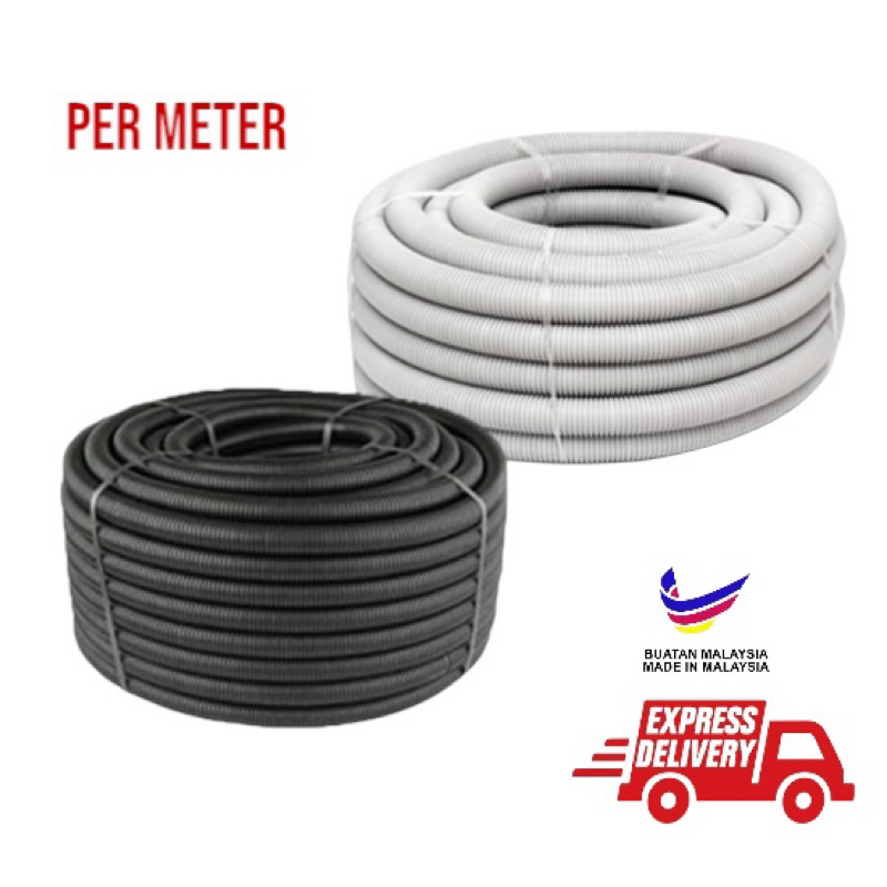 Flexible pvc conduit corrugated ( Loose cut per meter ) flexible pipe ...